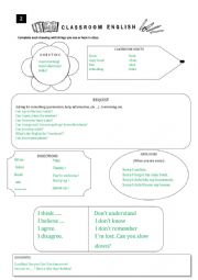 Classroom English worksheets