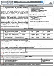 Tests and exams worksheets