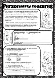 Describing personality worksheets