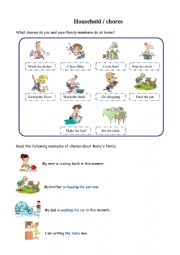Household chores worksheets