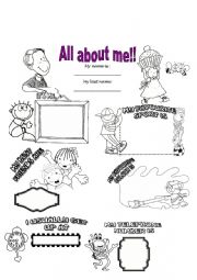 Personal information worksheets