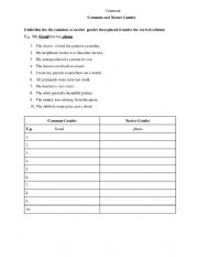 English worksheets: Common and Neuter Gender