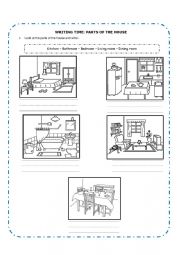 Parts of the house worksheets