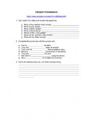 Present progressive worksheets