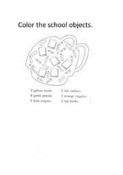 School objects worksheets