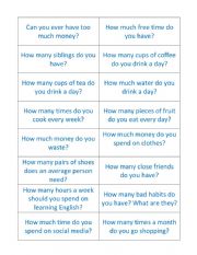 How much/how many worksheets