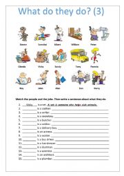 Jobs worksheets