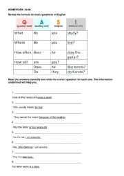 QASI or ASI how to make questions - ESL worksheet by aldanaVenadoTuerto