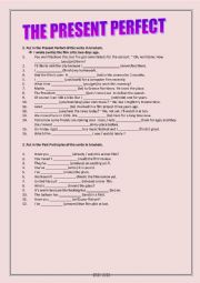 Present perfect worksheets