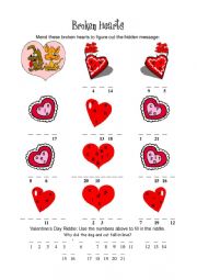 English worksheets: Broken hearts