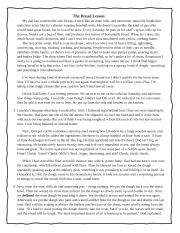 English worksheets: THE BREAD LESSON - English