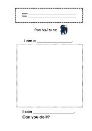 English worksheets: From head to toe_