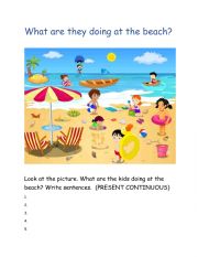 The beach worksheets