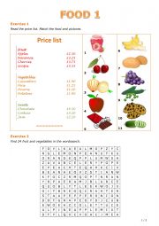English worksheets: Food 1