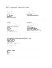 Debate worksheets
