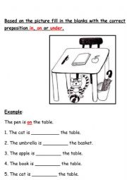 Prepositions worksheets