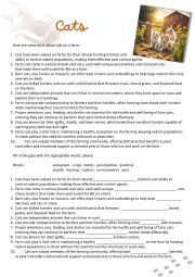 Cats worksheets