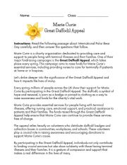 The Great Daffodil Appeal - Reading Comprehension - ESL worksheet by ...