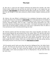 the story of a prodigy: Victoria cowie - ESL worksheet by yasmina msadak