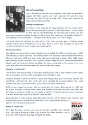 Life in fascist Italy - ESL worksheet by rubilla