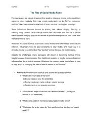 Social media- reading - ESL worksheet by beefeater