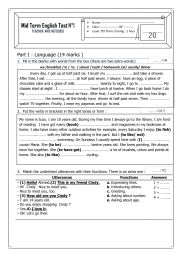MID TERM ENGLISH 7TH FORM - ESL worksheet by nefoussi