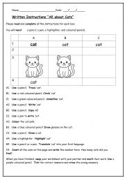 Written Instructions - Sampler for esl - ESL worksheet by tmarriott1971 ...