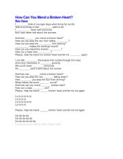 How Can You Mend a Broken Heart - ESL worksheet by Radry