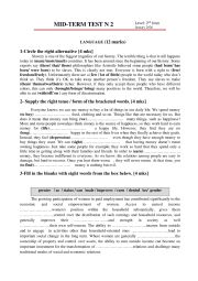 mid term test 2 9 th form - ESL worksheet by sawssen kamoun