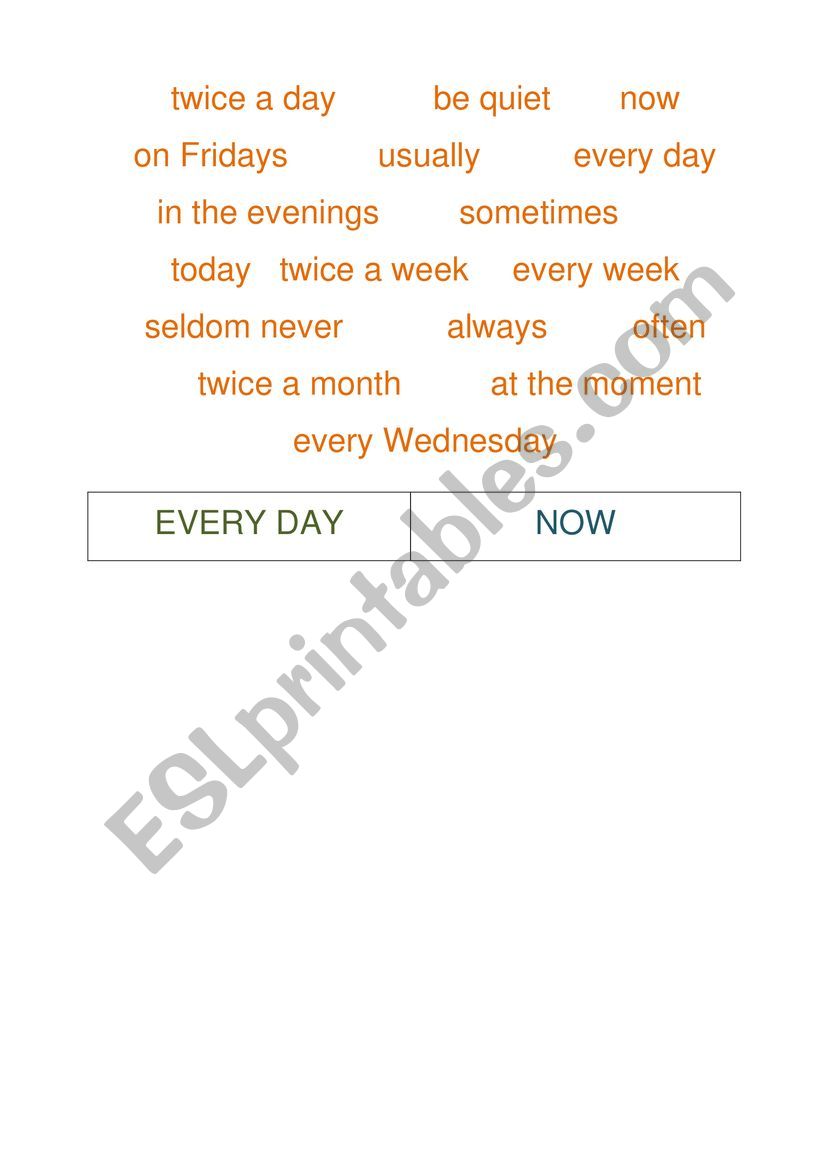 Present Simple Present Continuous Markers - ESL worksheet by 250613@mail.ru