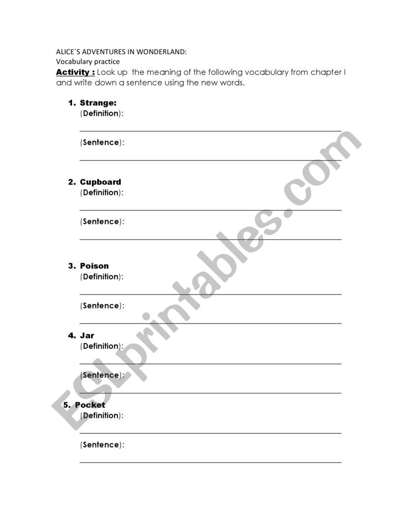 Alice´s adventures in wonderland - ESL worksheet by BETOJESUS