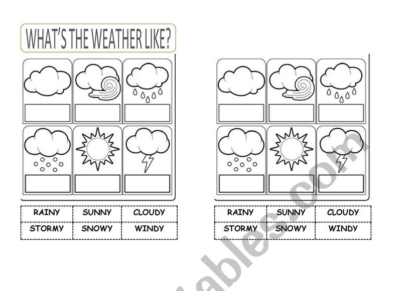 Whatï¿½s the weather like? - ESL worksheet by Dolores.Gorostidi