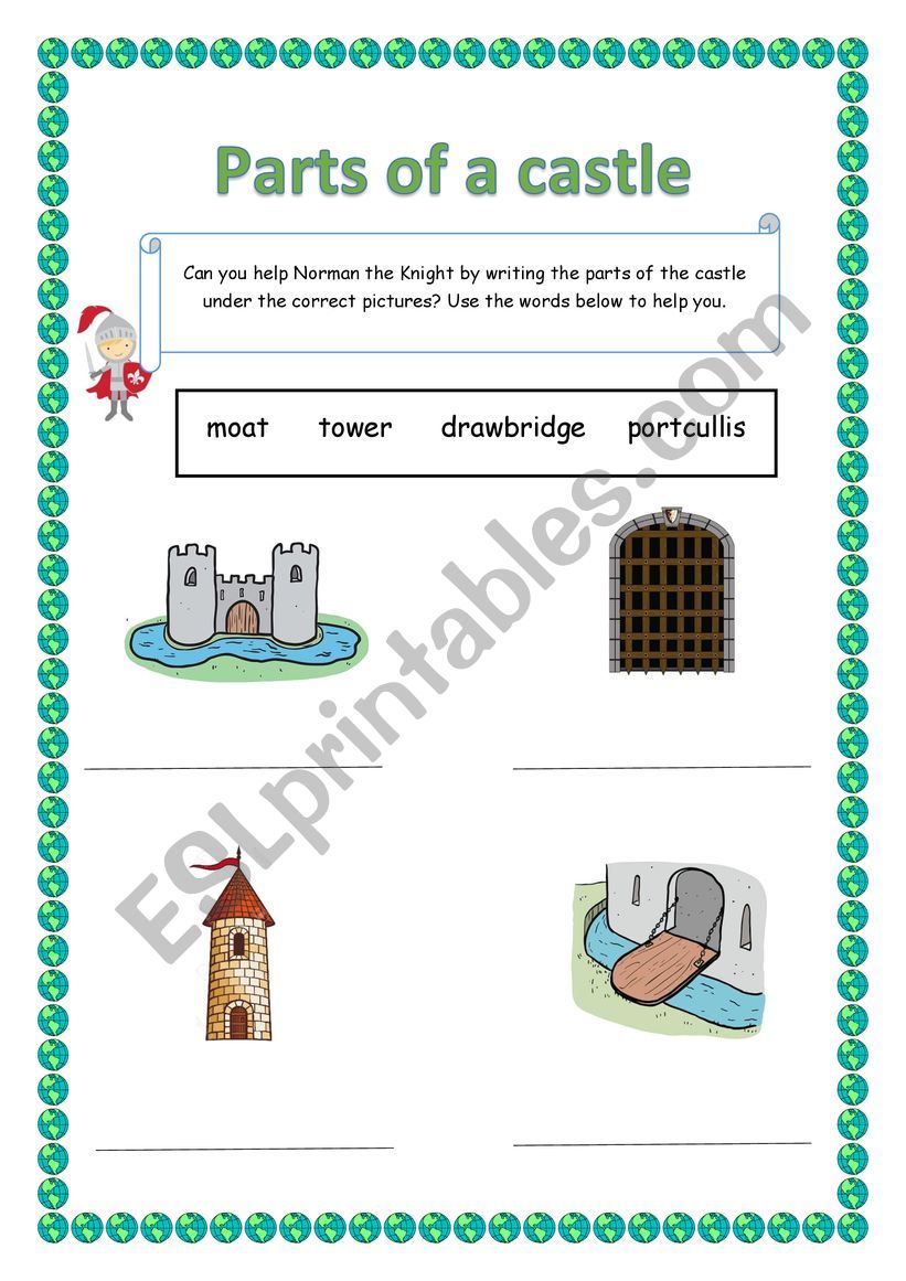 Parts Of A Castle Worksheet Parts Of A Castle Worksheet