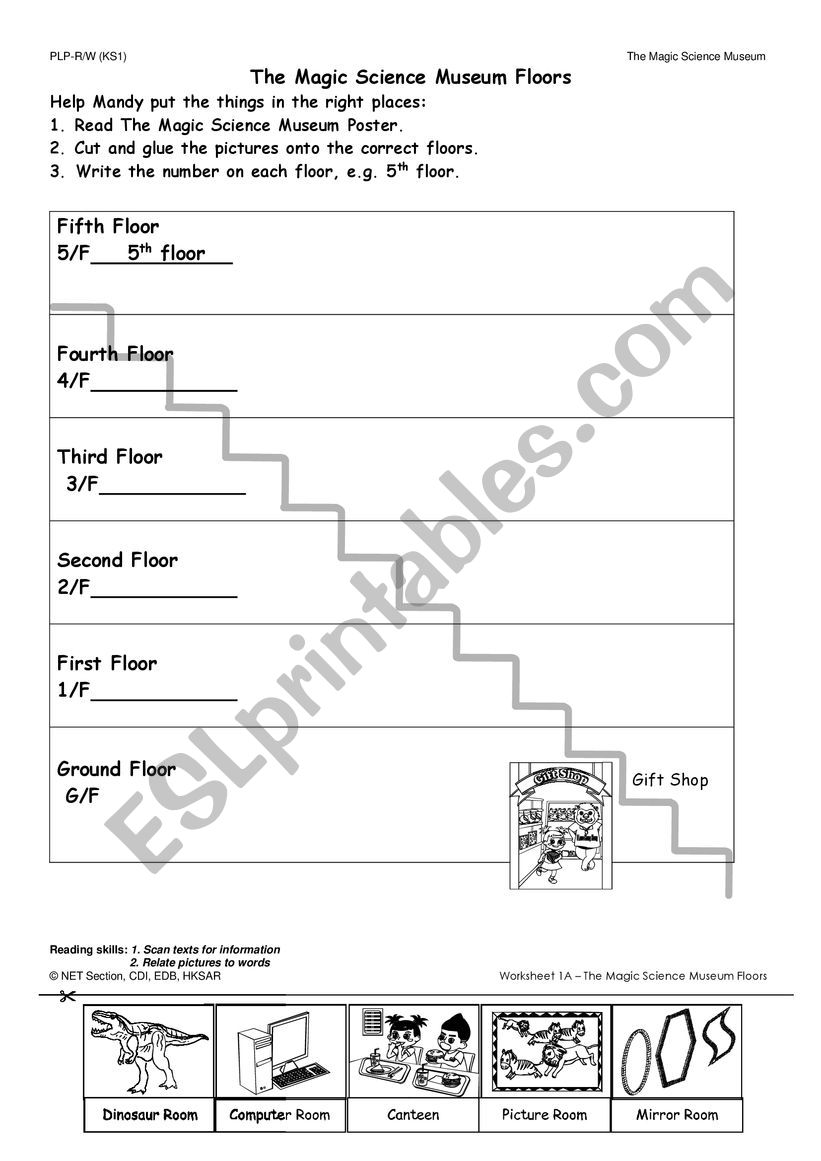 The Magic Science Museum Floors - ESL worksheet by twodimeroberts