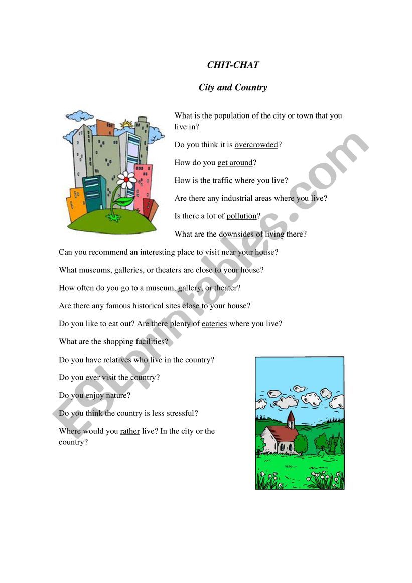 English Worksheets Chit Chat