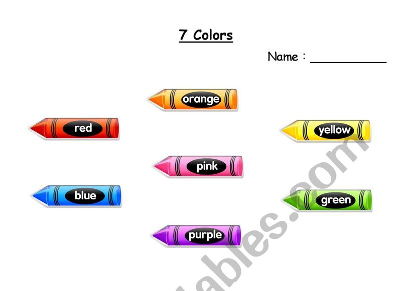 (7 Colors & Numbers 0 to 20) with worksheets - ESL worksheet by weilun69