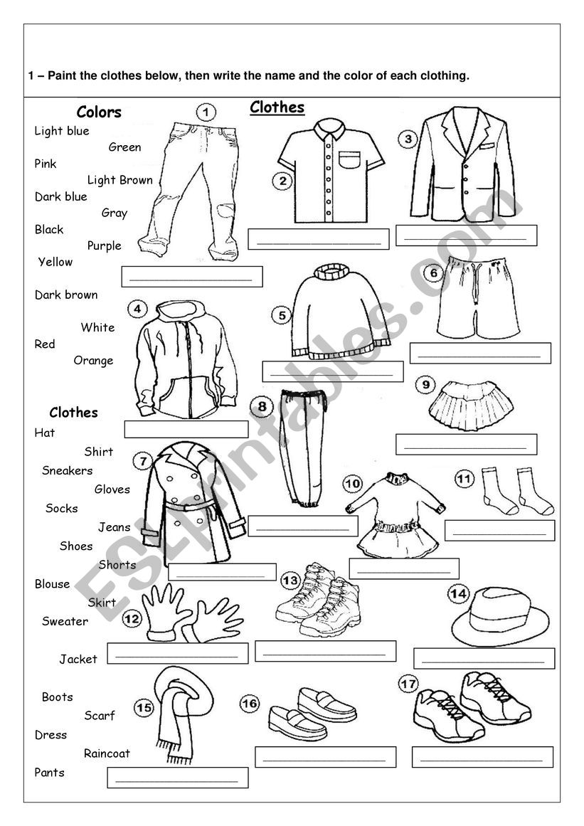 The Clothes English As A Second Language esl Worksheet You Can Do 9D9