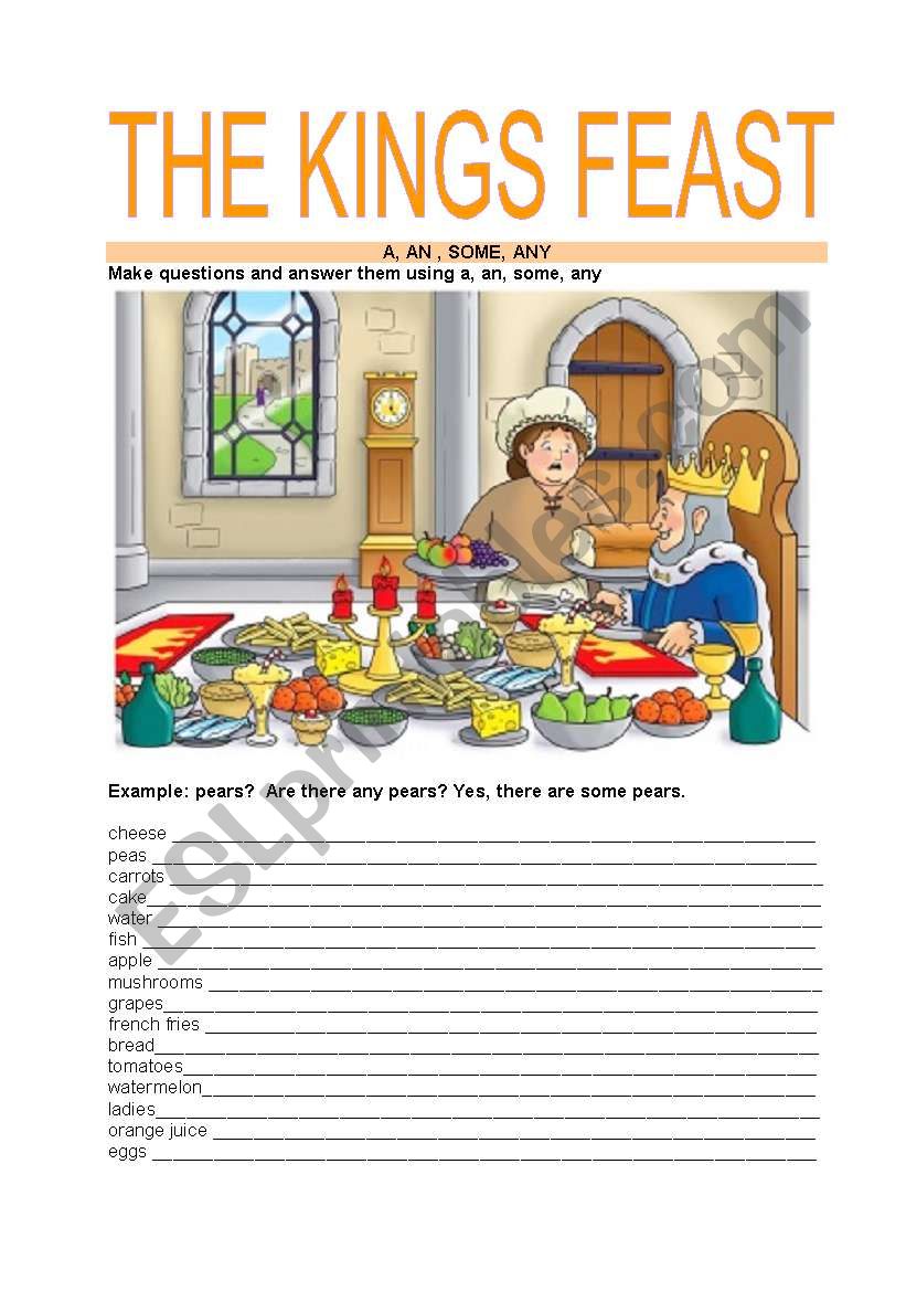 THE KING´S FEAST - ESL worksheet by s.lefevre