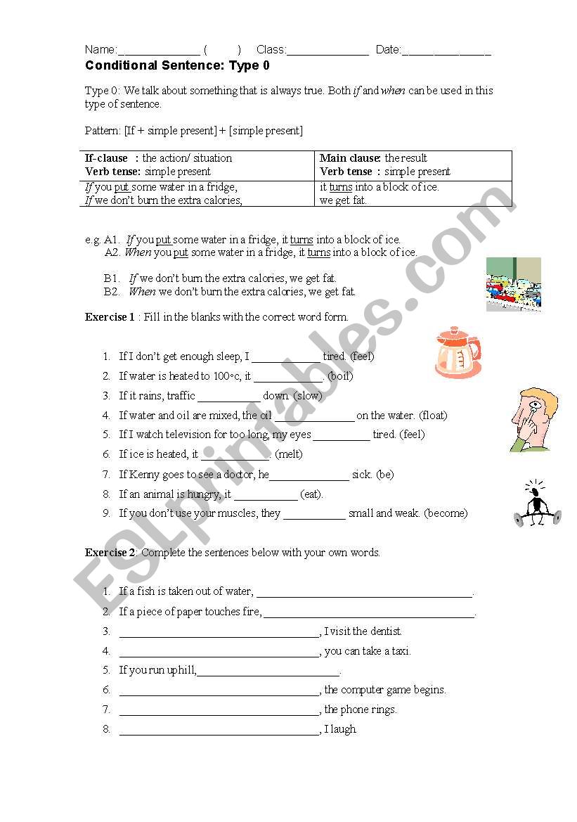 Conditional Sentence Type 0 ESL Worksheet By Hit60