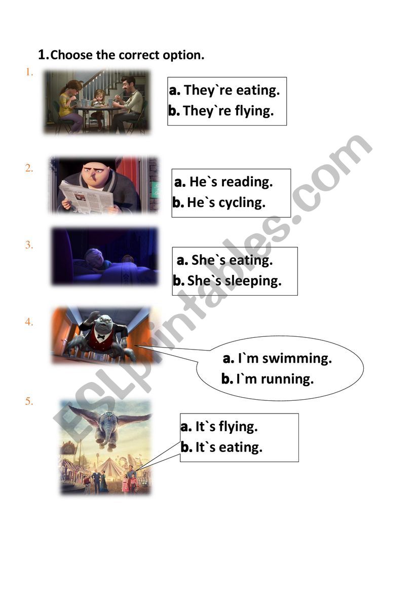 VERB + ING - ESL worksheet by amecheein