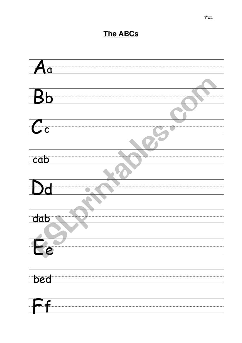ABC Letter Practice Sheets ESL Worksheet By MrsTE