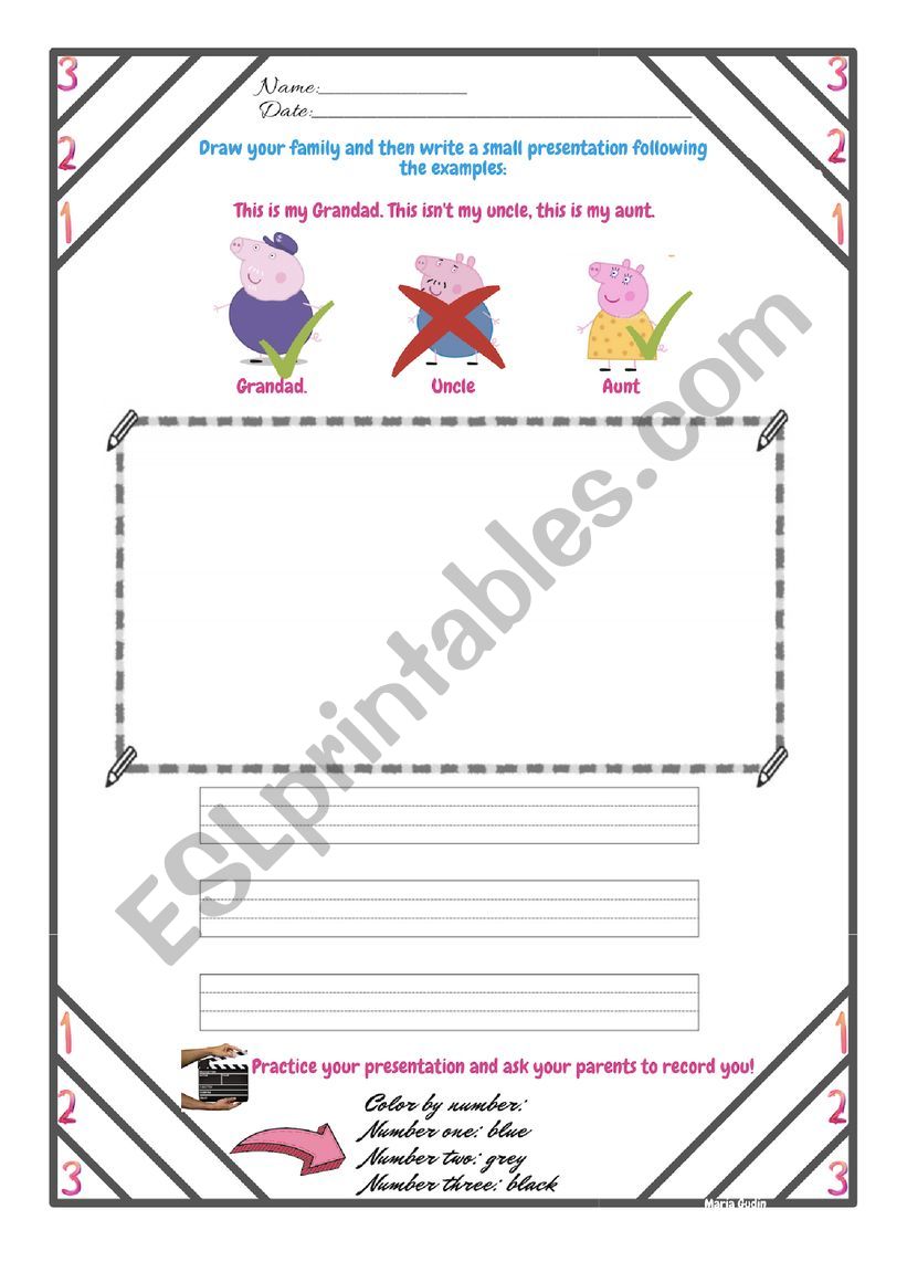 FAMILY 1º SPEAKING - ESL worksheet by mijaela23