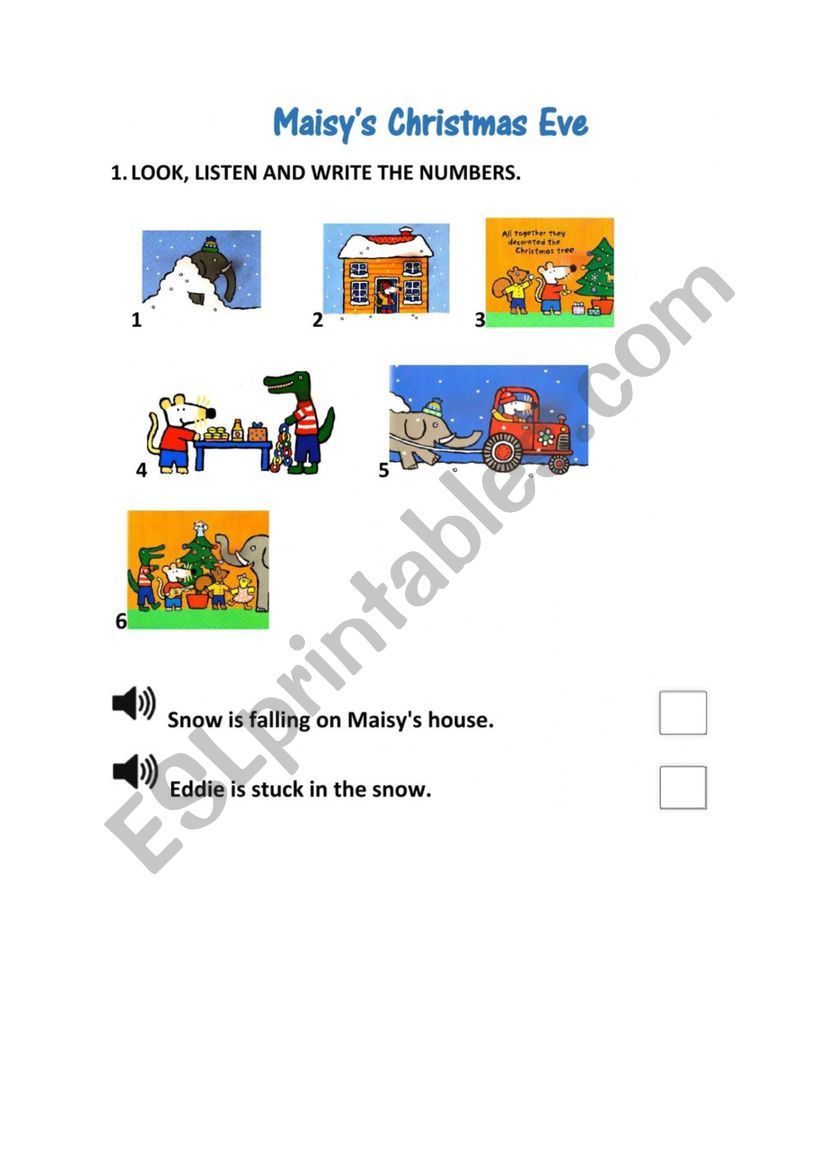 Maisyï¿½s Christmas Eve - ESL worksheet by rebika
