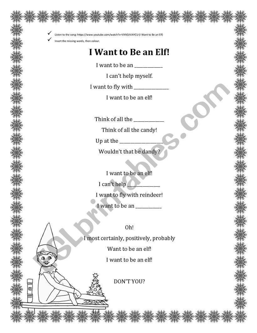 Christmas listening, writing, colouring - ESL worksheet by martynaapv