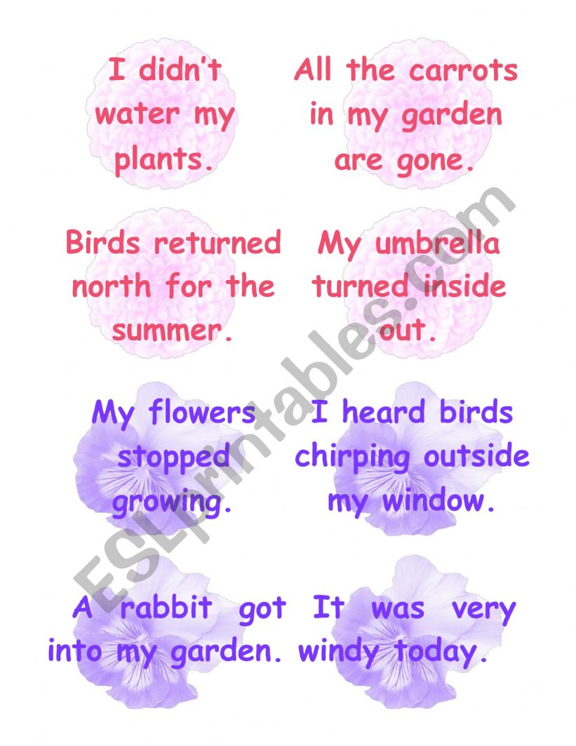 Springtime Cause and Effect - ESL worksheet by meessmeeth