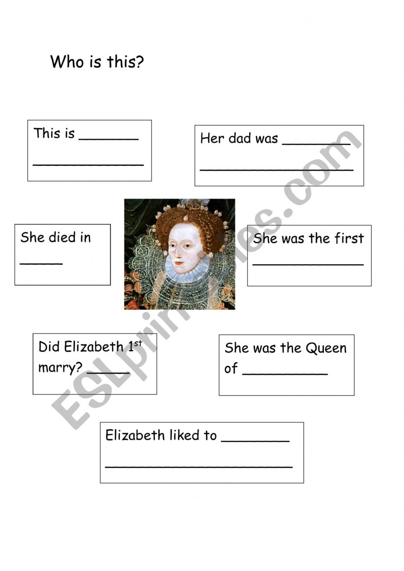 Queen Elizabeth´s facts - ESL worksheet by jdilys
