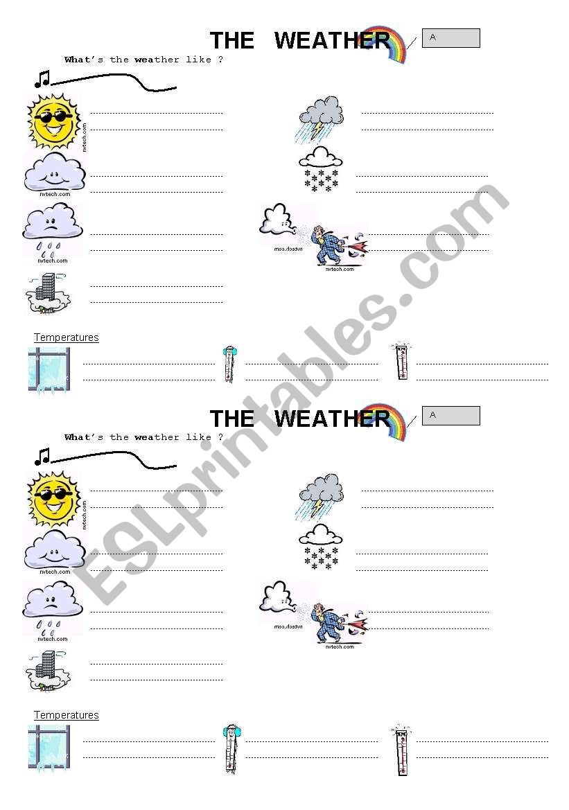 What´s the weather like ? - ESL worksheet by linell75