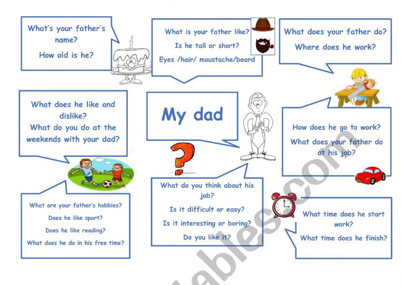 Letï¿½s talk about my dad - ESL worksheet by inmanena