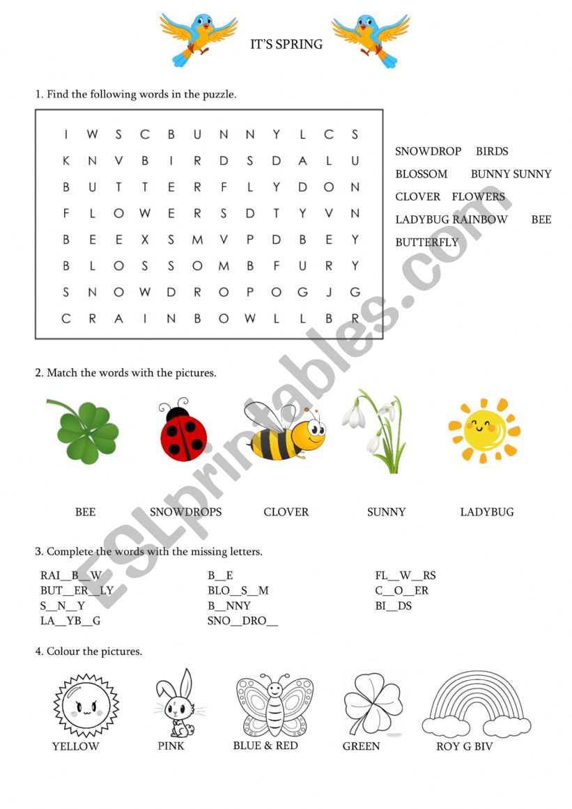 It´s spring - ESL worksheet by RalucaAdina
