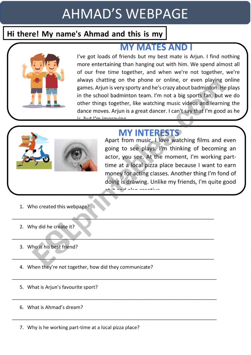 English worksheets: Form 4 English Ahmadï¿½s webpage